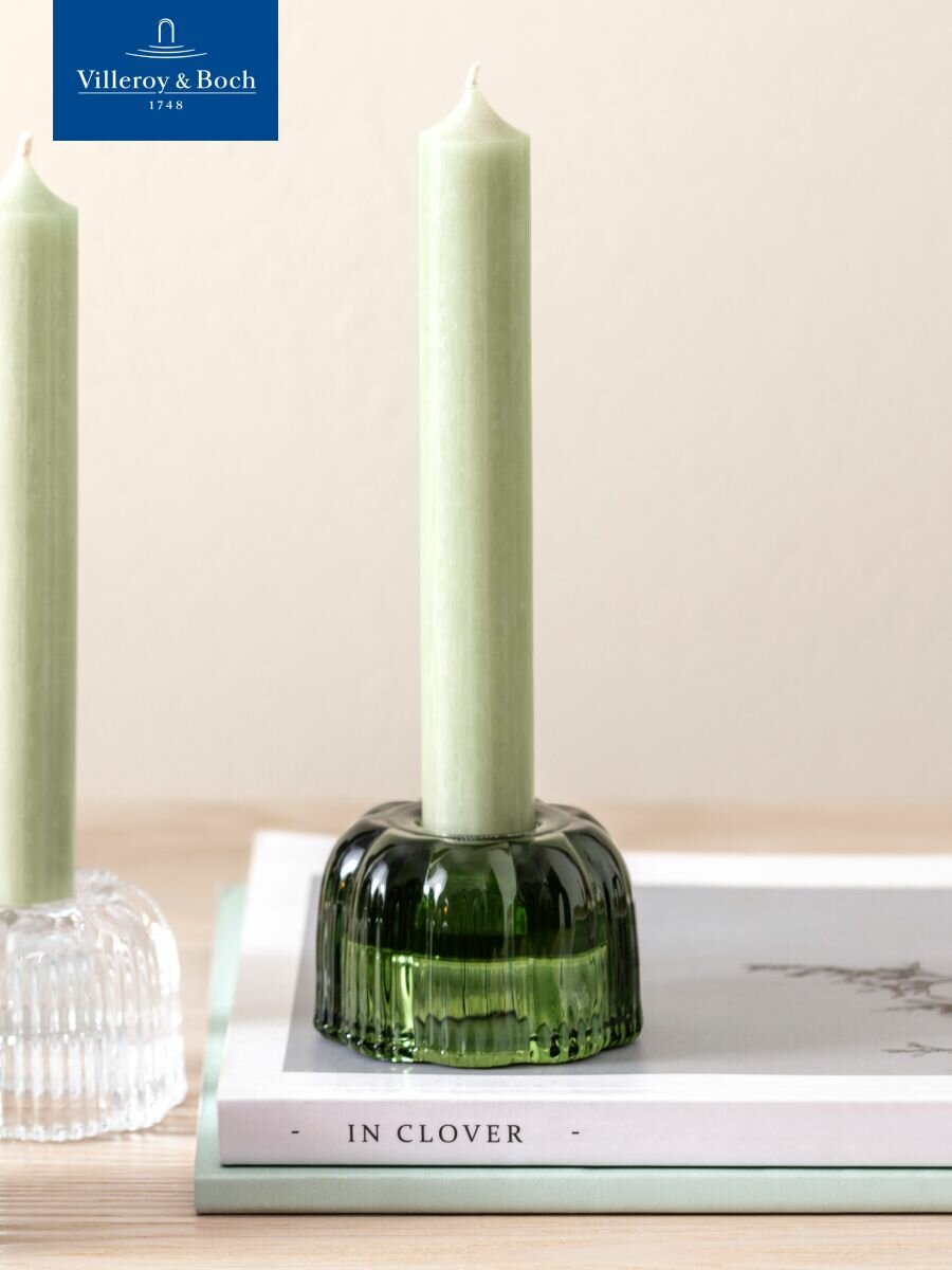 Подсвечник 6 см, Fleur vert, Villeroy & Boch, Стекло