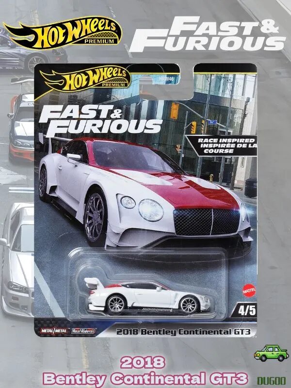 Набор Hot Wheels Premium Fast & Furious : 1 коллекционных авто 2018 Bentley Continental GT3, Коллекционные Модели
