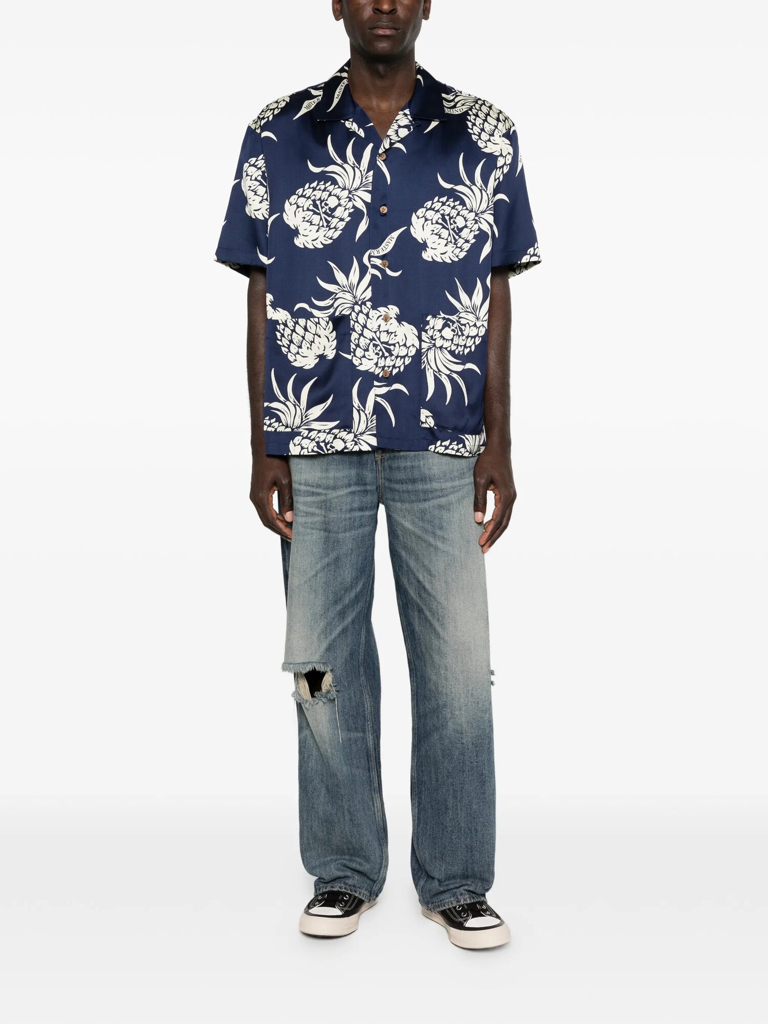 Рубашка MASTERMIND Pineapple-pattern shirt, размер M, синий — фото 1