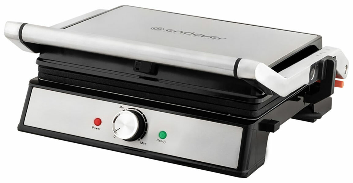Гриль-пресс Endever Grillmaster-221 серебристый/черный