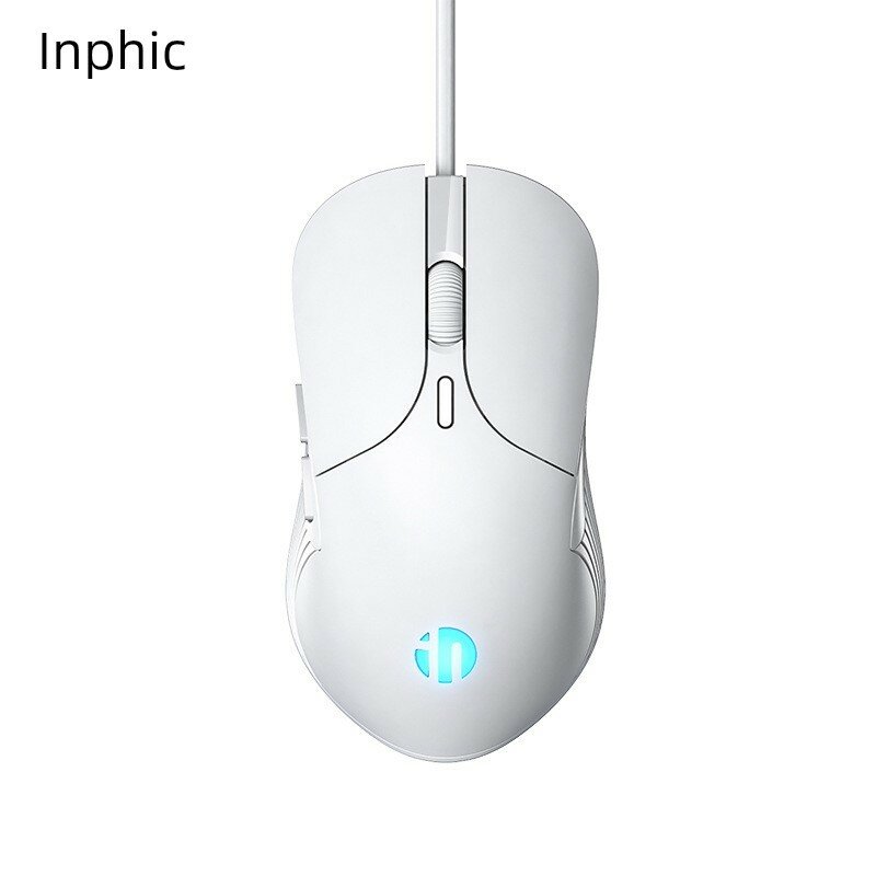 Проводная мышь Inphic B1 для игр, с макросами, бесшумная, шестикнопочная, с подсветкой, подходит для бизнеса, офиса,