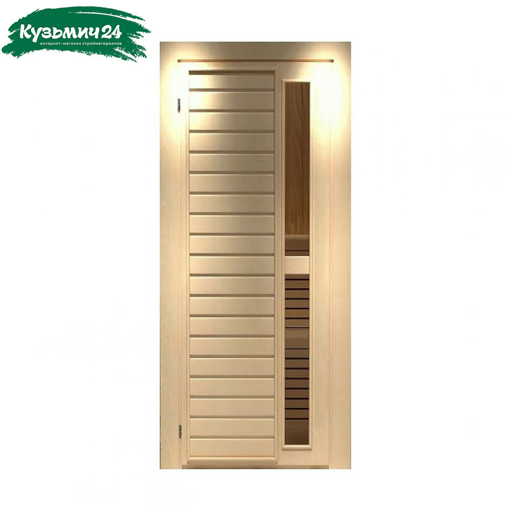 Дверь для бани и сауны Липа BARN, стекло боковое, 1900 мм, без ручки, правая или левая сторона открывания