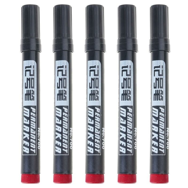 Масляные маркеры для письма, красный - 5 штук