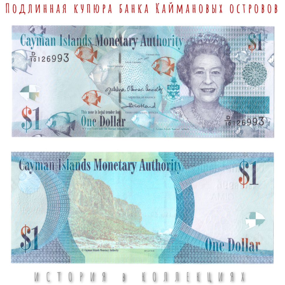 Каймановы острова 1 доллар 2024 Скалистый утес Блеф UNC