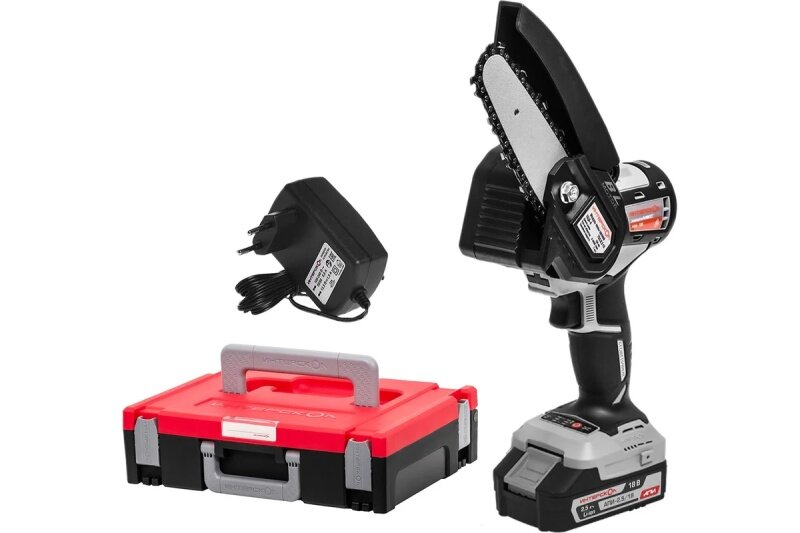 Пила цепная аккумуляторная ИНТЕРСКОЛ ПЦА-4/18В (МБ100, 1 аккум, ЗУ)