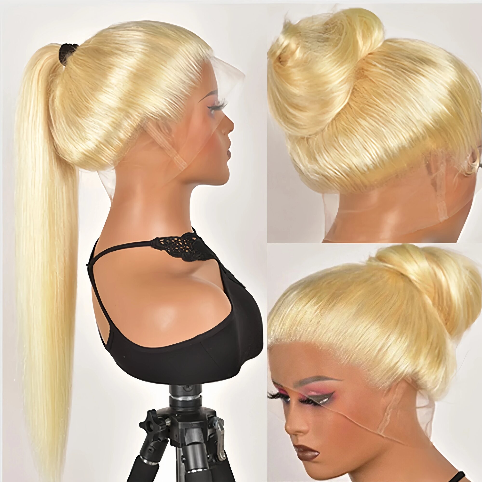 Прямой парик из натуральных волос 613 блонд 24 дюйма, 200 Density, Full Lace Wig