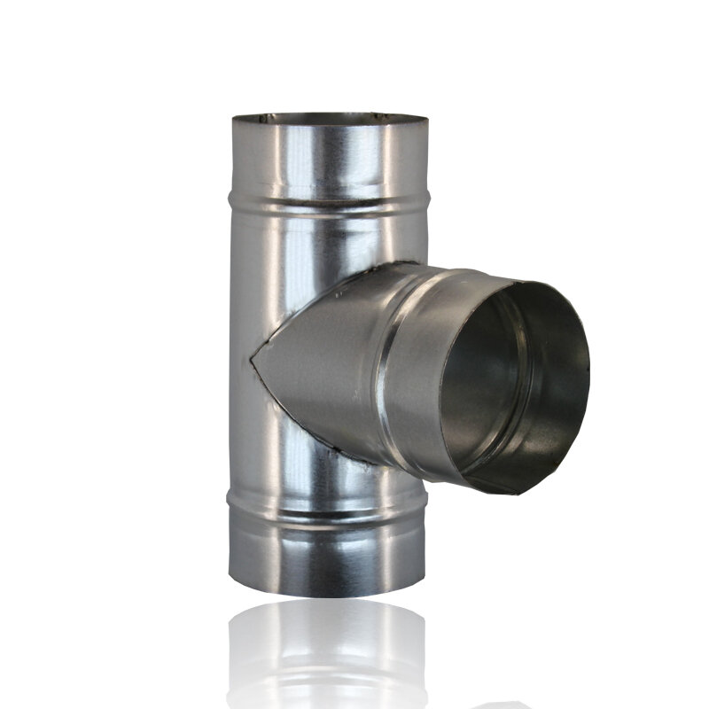 Тройник для круглых воздуховодов из оцинкованной стали 200x200x200 мм