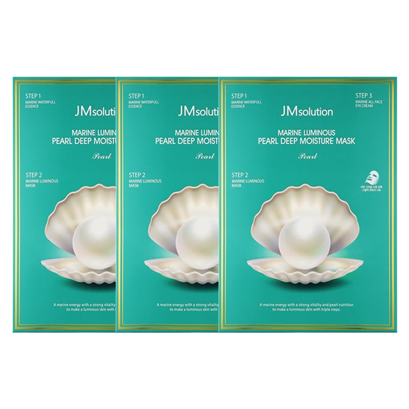 Тканевые маски женские JMsolution Pearl Trilogy успокаивающие увлажняющие для всех типов кожи, 30 шт.