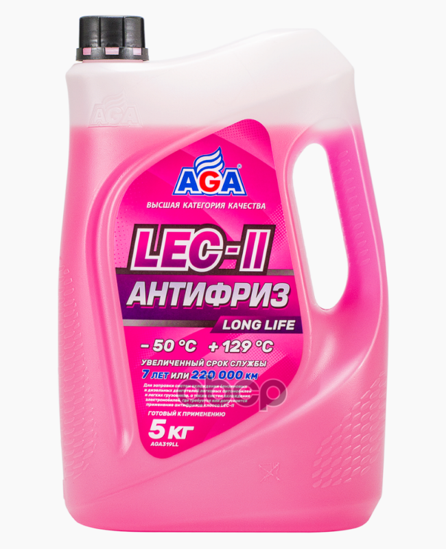 Антифриз розовый -50C 5кг Antifreeze LEC-II AGA AGA арт. AGA319LL