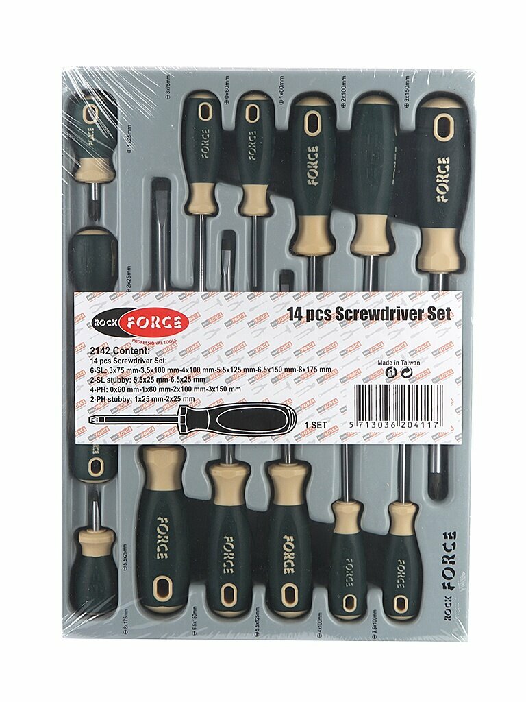 Набор Отверток (14пр) РН-SL-PZ L-75-175мм (в Ложементе) RF-2142