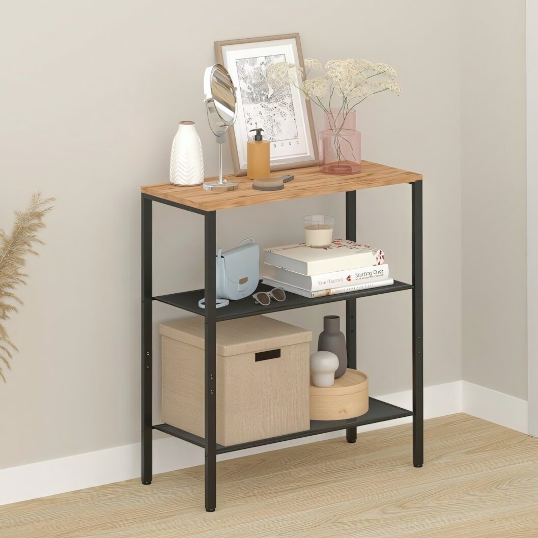 Стеллаж металлический "торонто 23" черный, 3 полки, для дома и офиса, нагрузка 8кг, регулируемые ножки