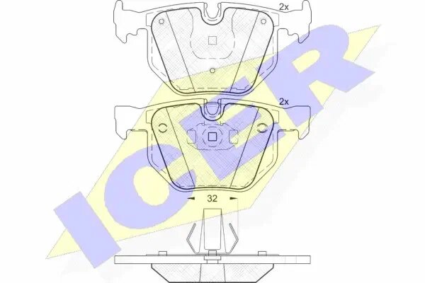 Колодки тормозные задние ICER 181685 Bmw E63 3.0, 5.0 09, 04->, E65, E66 3.0, 3.5, D, Li 11, 01