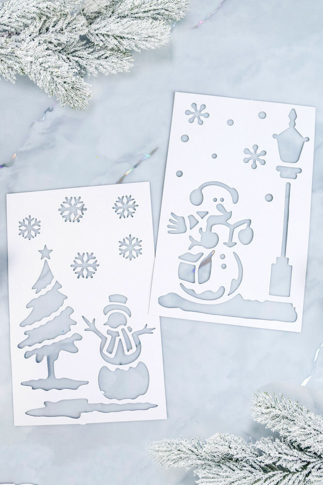 Набор трафаретов стильные снеговички, 16х40 см, Peha Magic JC-20345