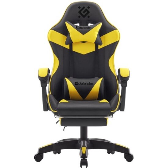 Кресло геймерское Defender Tornado Чер/желт, класс3, PU, подножка
