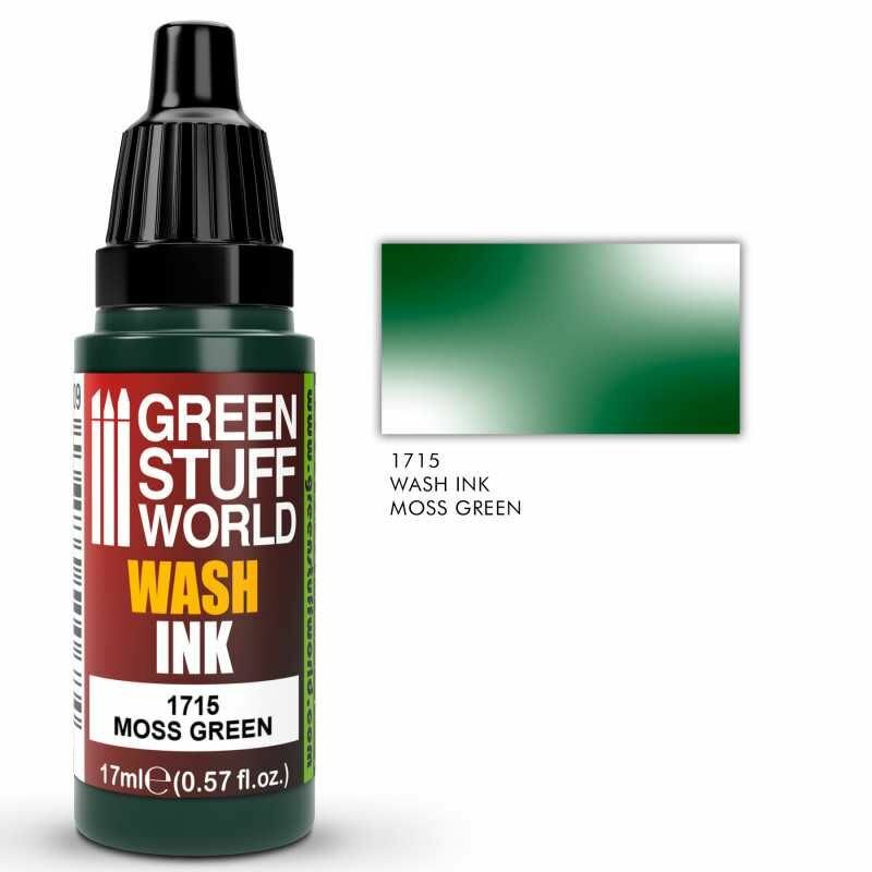 Краска акриловая GSW1715 цвет Moss Green, 17 мл, Wash Inks, Green Stuff World