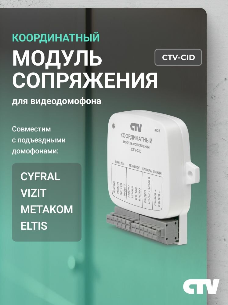 CTV-CID Координатный модуль сопряжения для видеодомофона МСК (Vizit, Eltis, Metakom, Cyfral, и др.)
