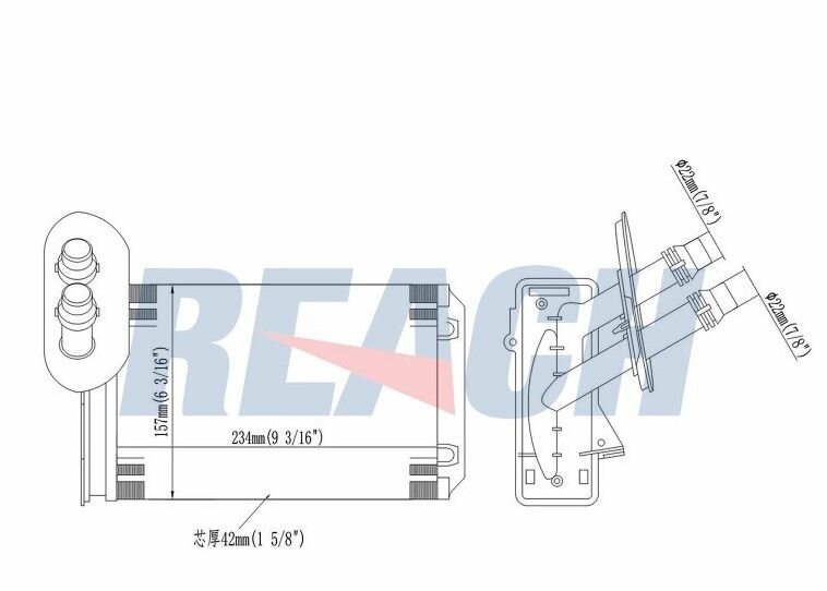 Радиатор отопителя REACH 1.18.12681 Skodaoctavia