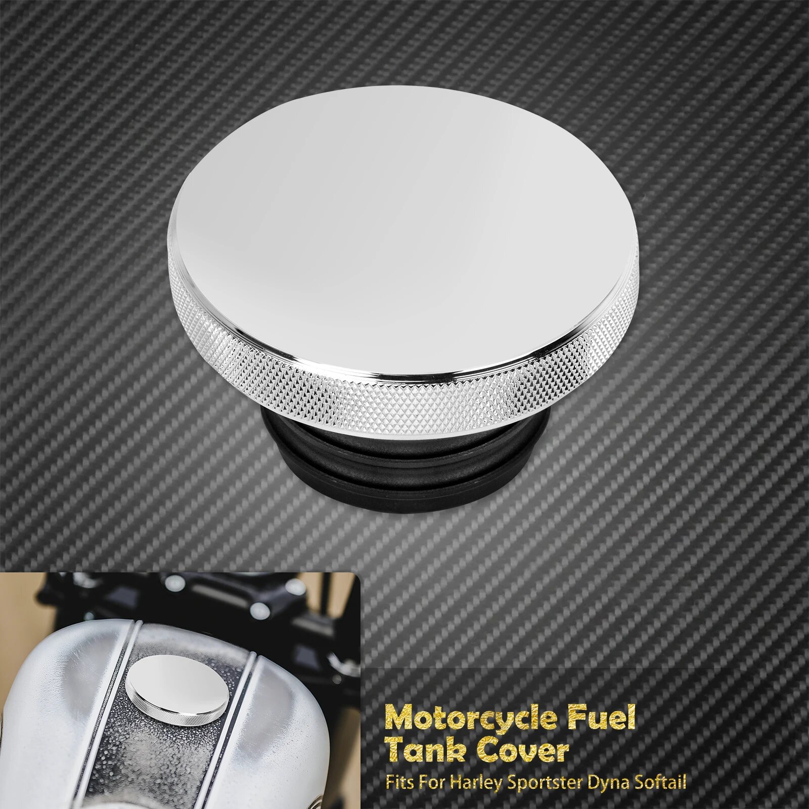Мотоциклетный топливный бензобак с вентиляцией, декоративная масляная Белый, Chrome tank cover