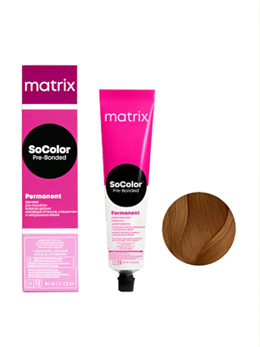 Краска для волос Matrix Coloring Hair SoColor Pre-Bonded, Перманентная краска для волос с бондером, 7G (7.03)
