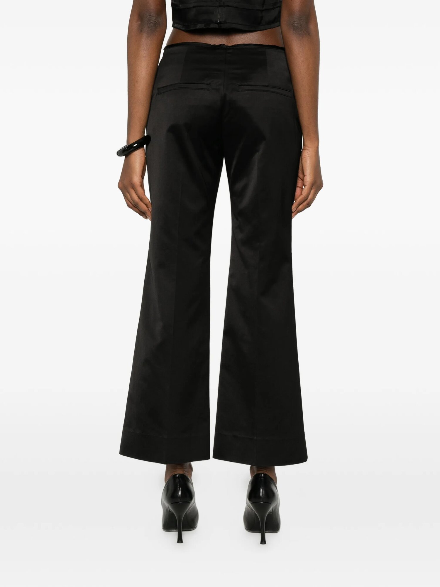 Брюки клеш TOTEME Kick flare trousers, размер 42, черный — фото 1