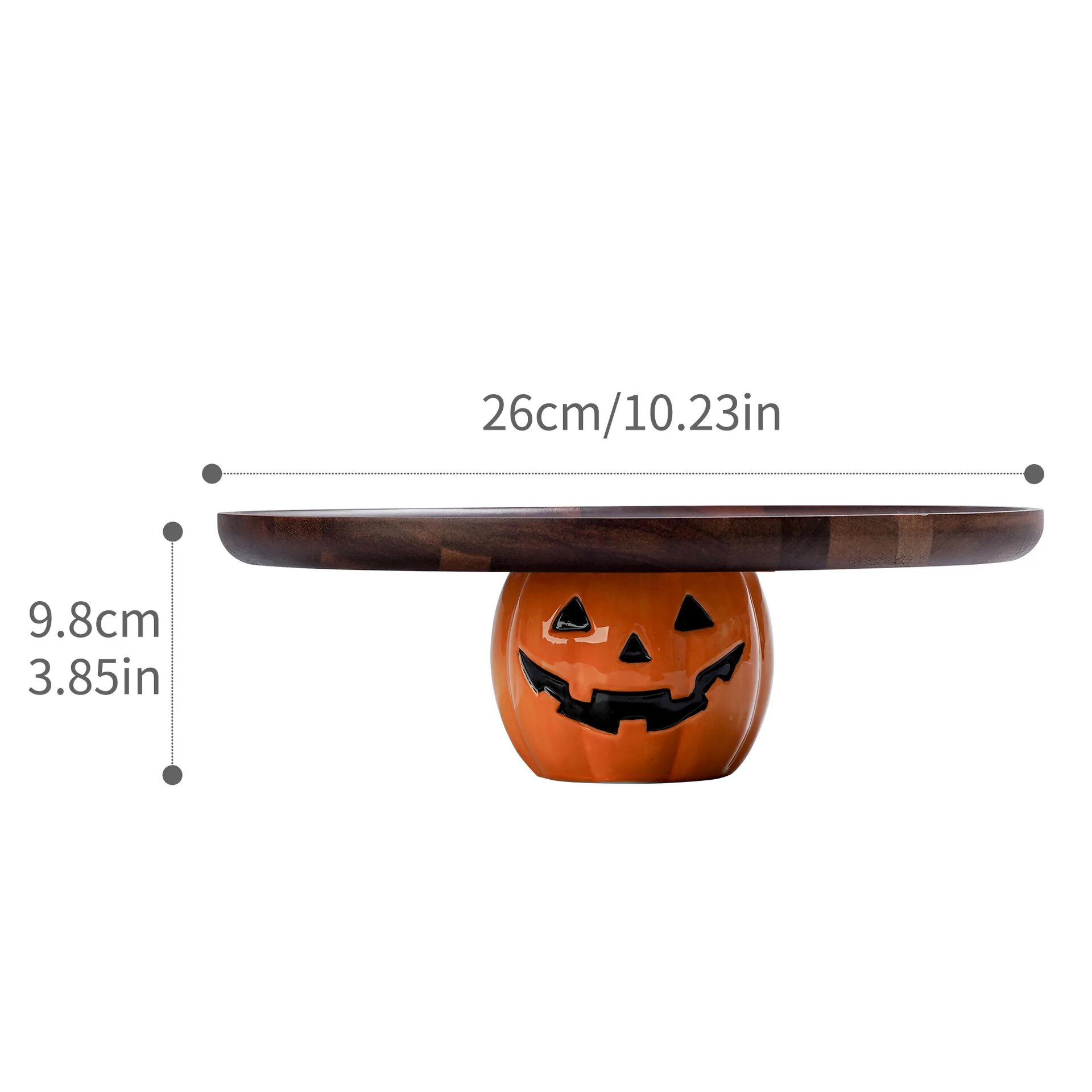 Деревянный поднос с тыквой, 26cm