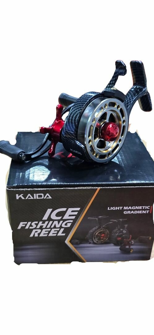 Катушка мультипликатор зимний Ice Fishing Reel от фирмы KAIDA EUR60L-A. ручка левая