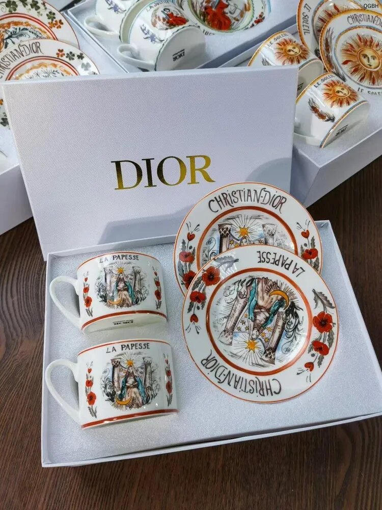 Набор чайных чашек Christian Dior La Papesse 200 мл, 4 шт. Костяной фарфор, для детей