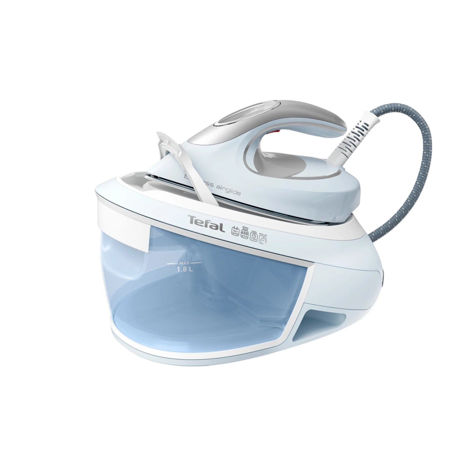 1820015174 / Парогенератор Tefal SV8028E0 голубой (2800 Вт, подача пара - 120 г/мин, паровой удар -