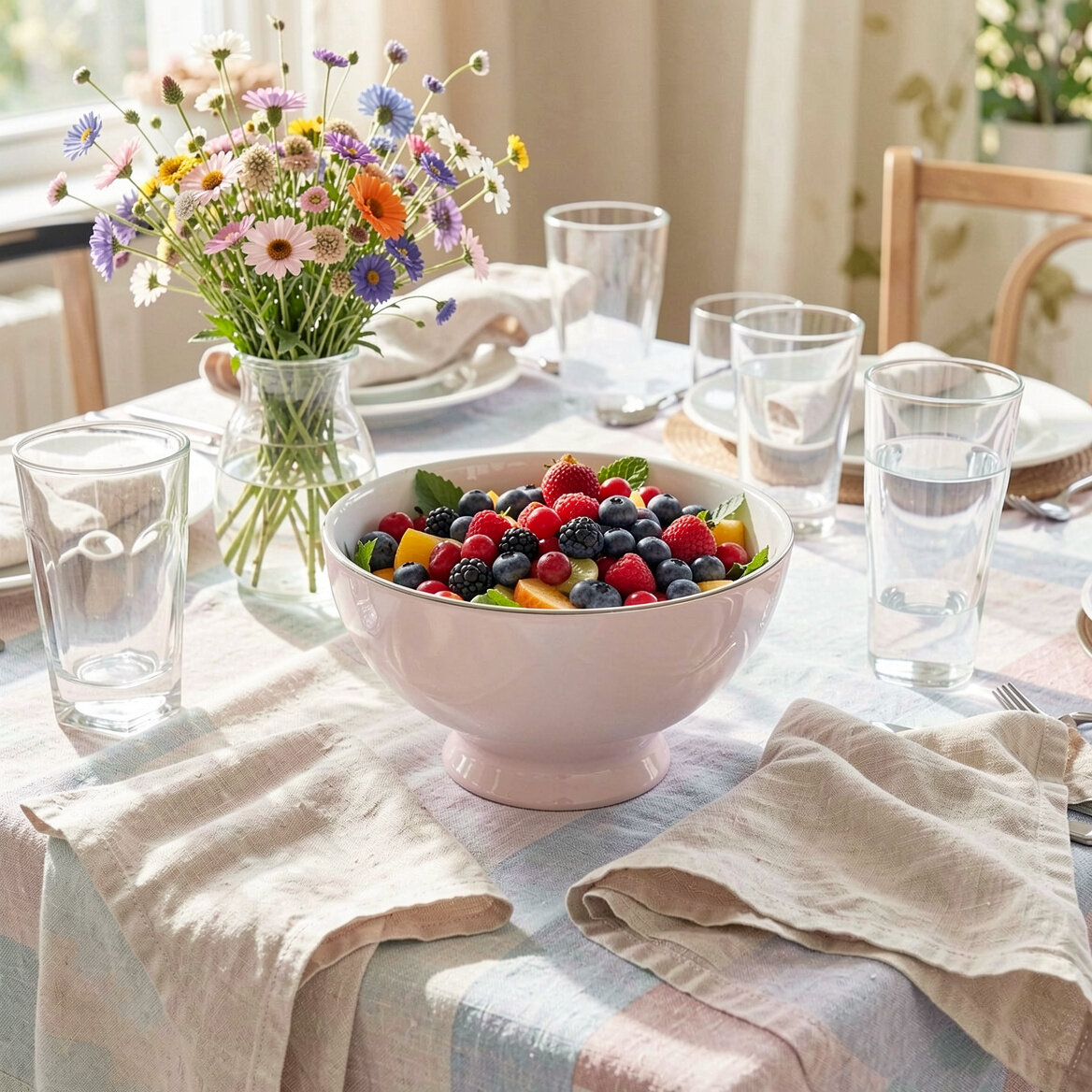 Салатник Valerie Concept, фарфор, розовый, с серебристой отводкой, 500 мл