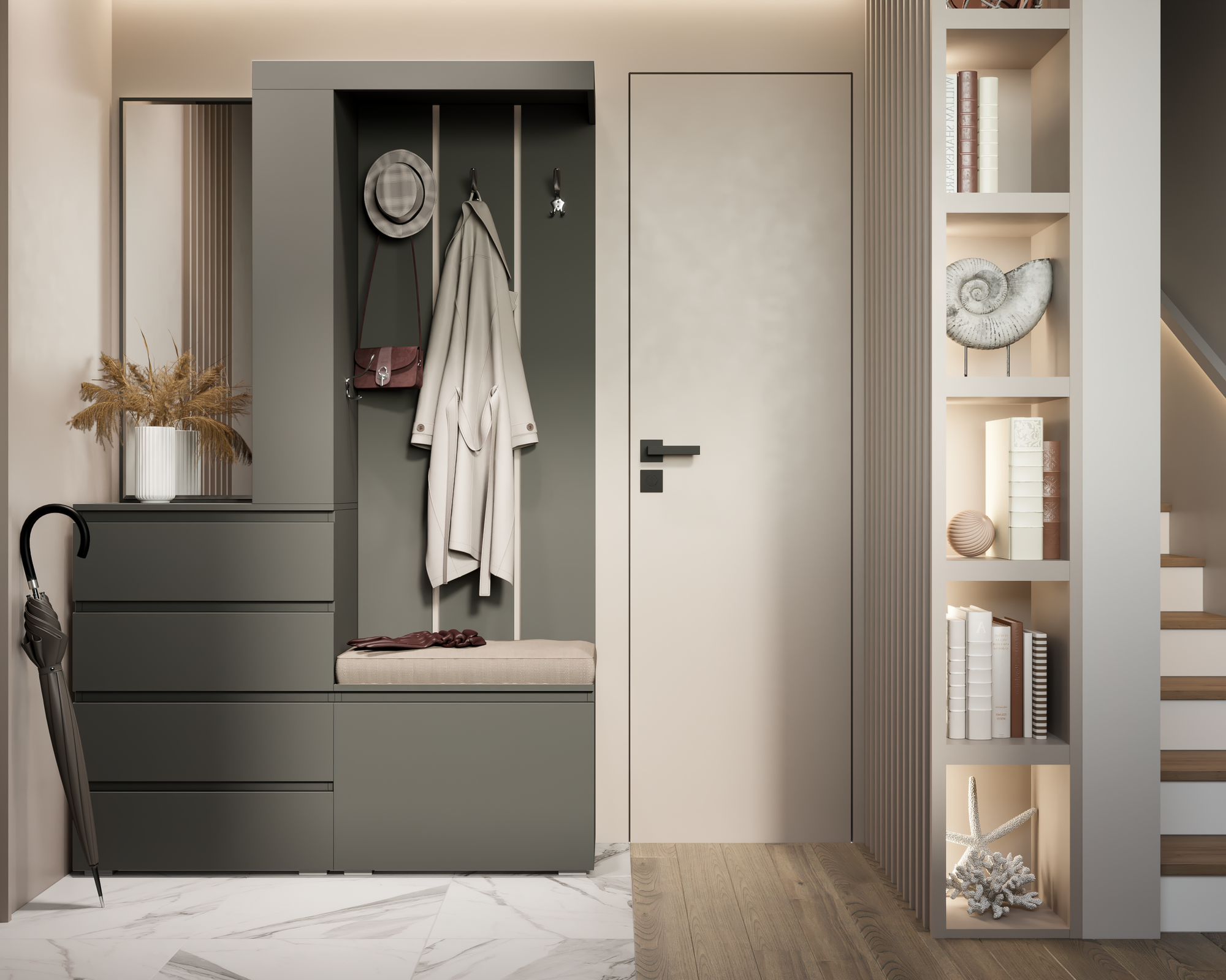 Прихожая Крона, серый