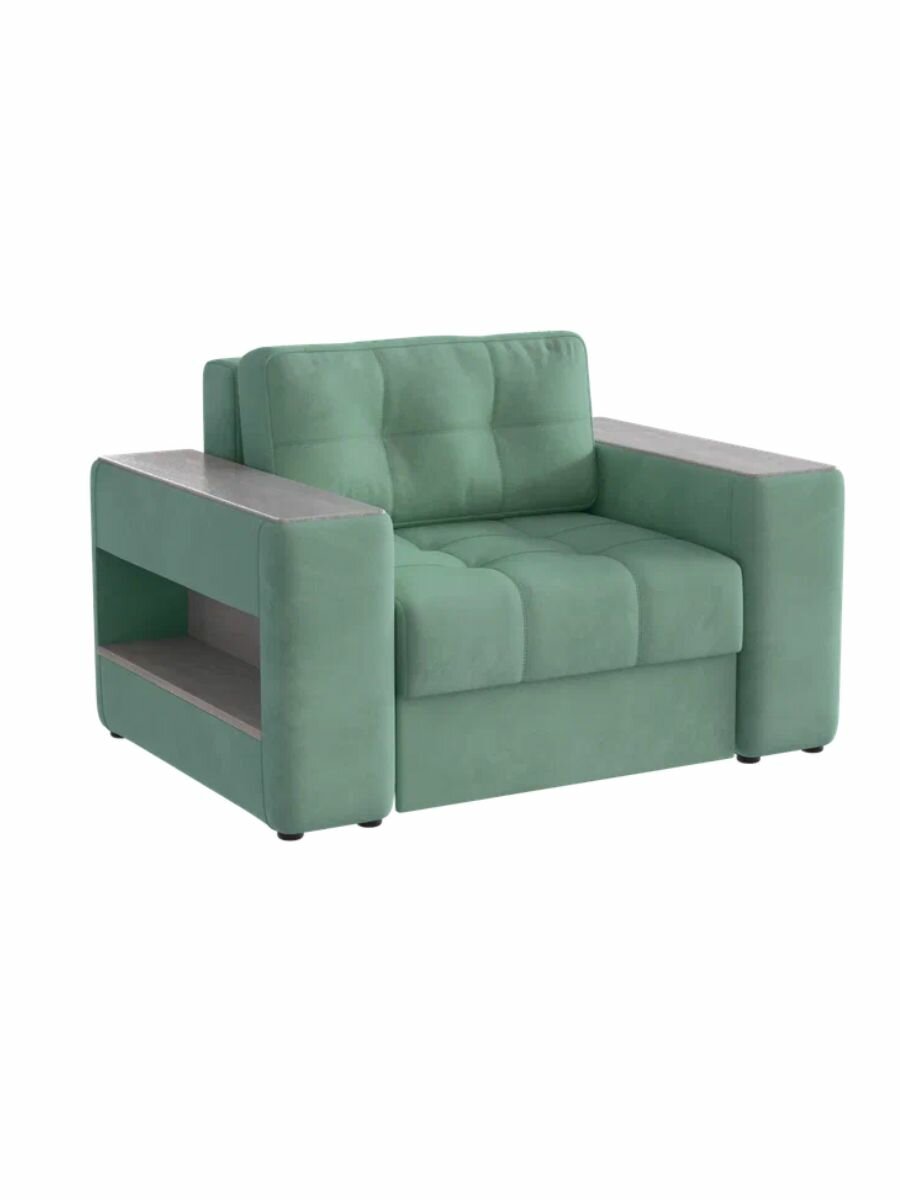 Домани Кресло-кровать Доро 1330х780х950, мятный/МДФ холст белый