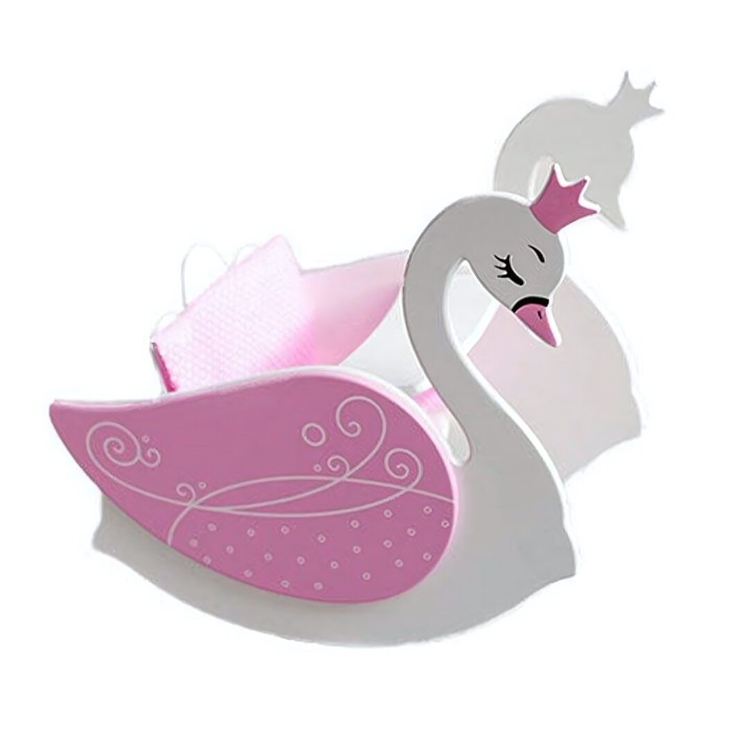 Стул-качалка для кормления «Изящный лебедь» розовый, дерево, съёмное сиденье, гипоаллергенные краски