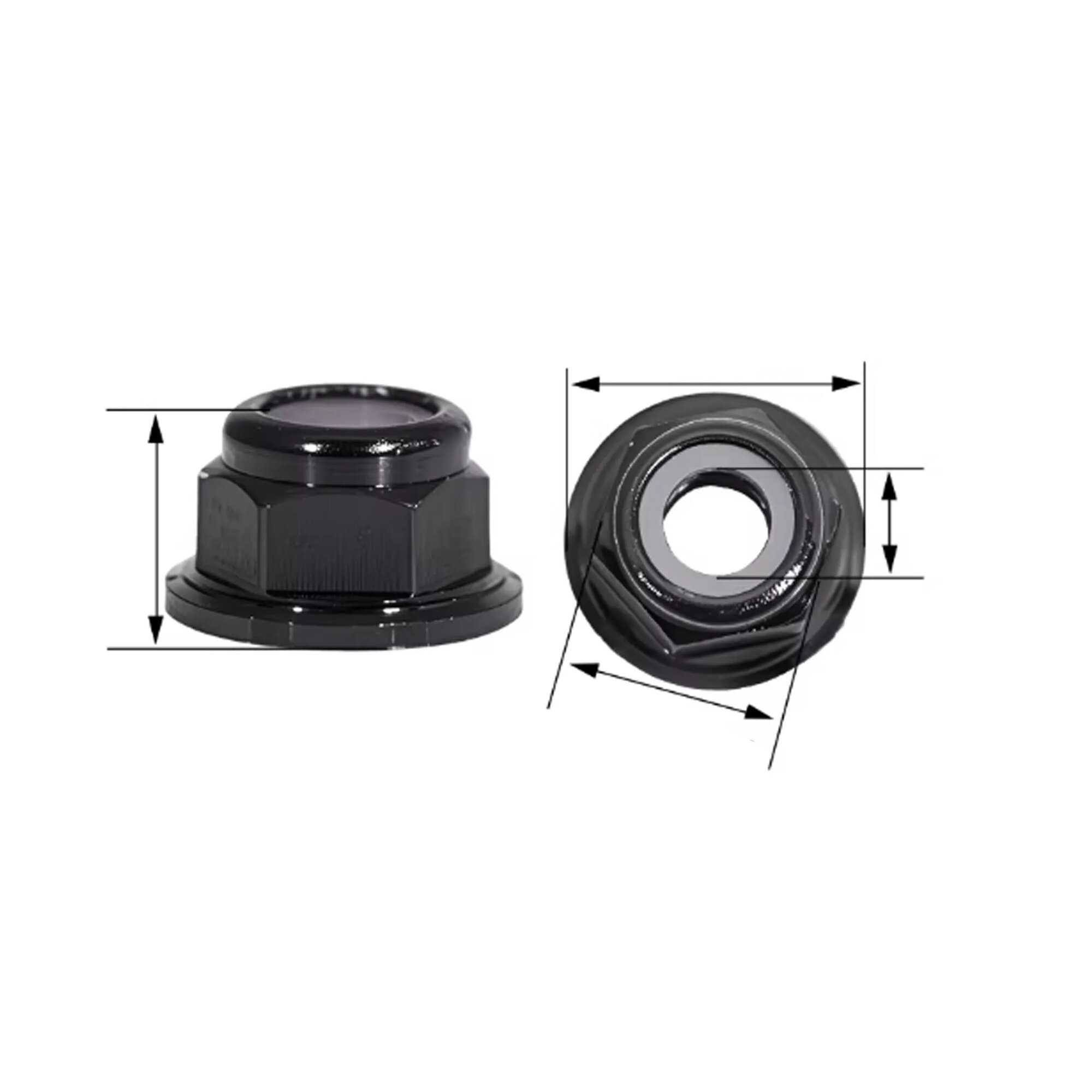 Цветные фланцевые гайки из алюминия M2-M8 с нейлоновой вставкой M2.5(5Pcs), Black