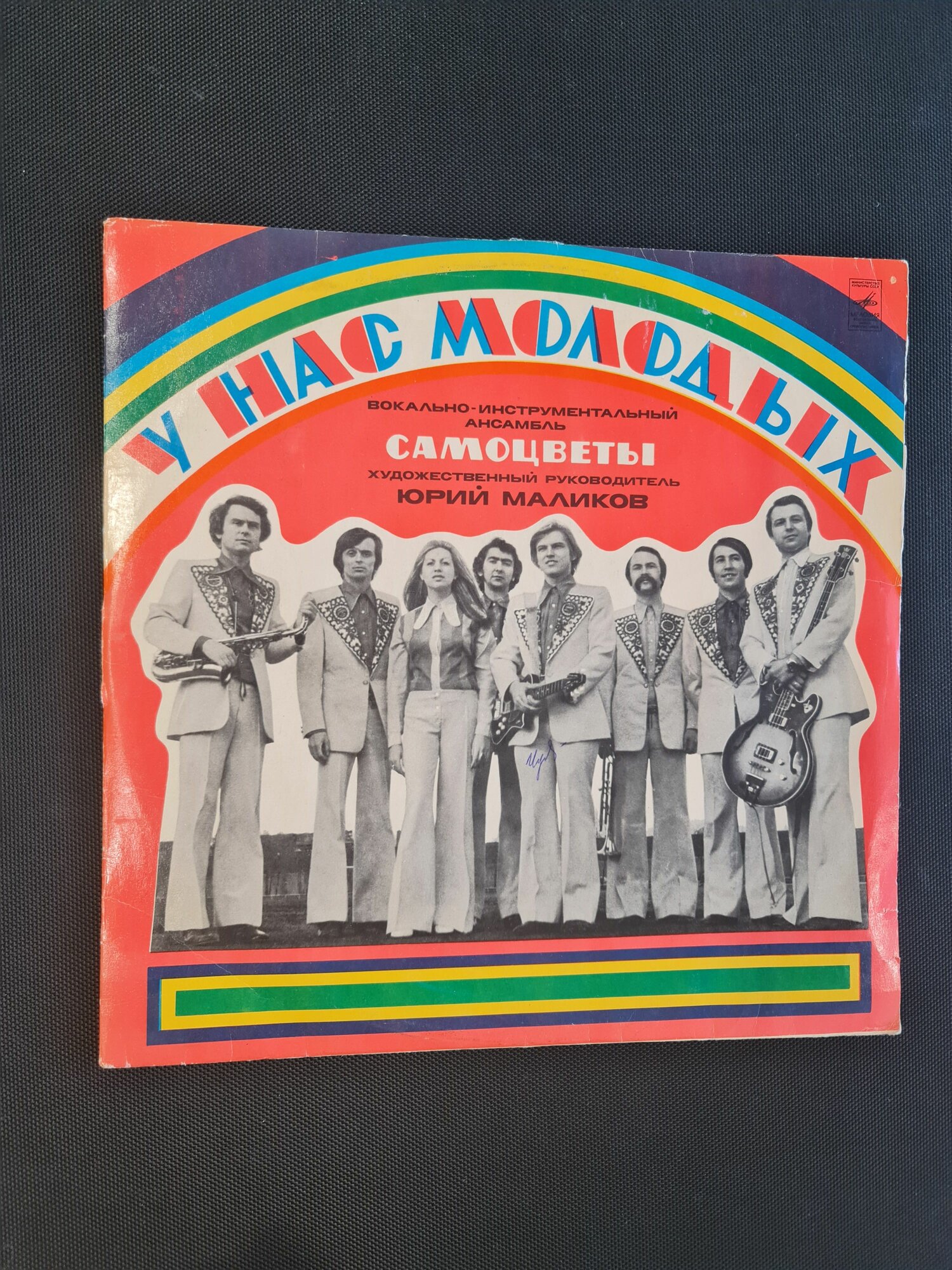 LP 12" ВИА Самоцветы (Ю. Маликов) - У нас молодых (Вся жизнь впереди, Багульник), Винтажная виниловая пластинка