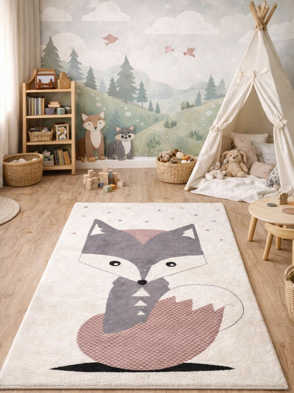 Ковер детский мягкий "Fox" серии "Animals" 140х200см