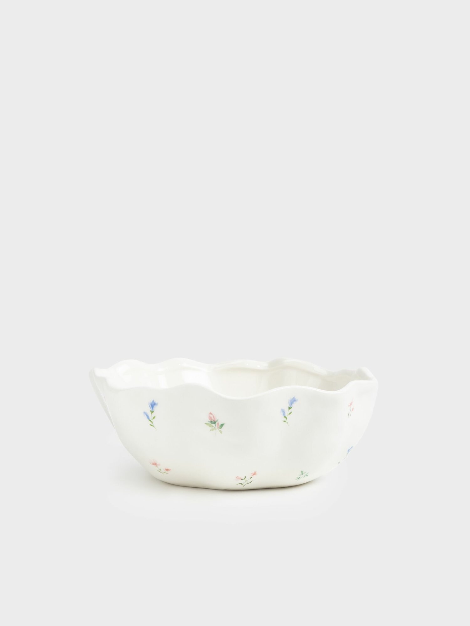 Салатник, 21х8 см, 1,2 л, керамика D, молочный, Нежные цветы, El flora, Kuchenland