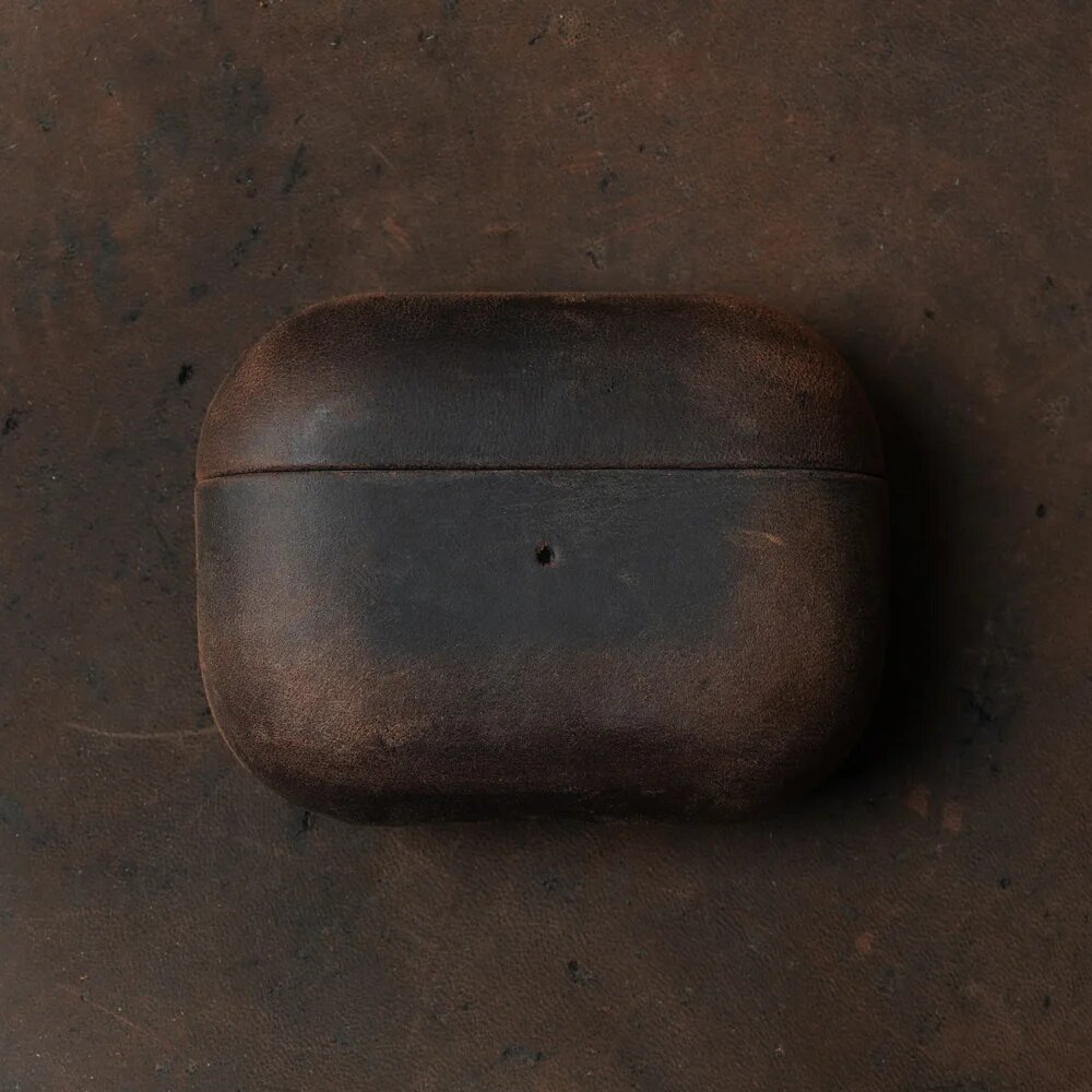 Чехол Crazy Horse из кожи для AirPods Pro 3 2 for AirPods Pro 3, Ferruginous brown