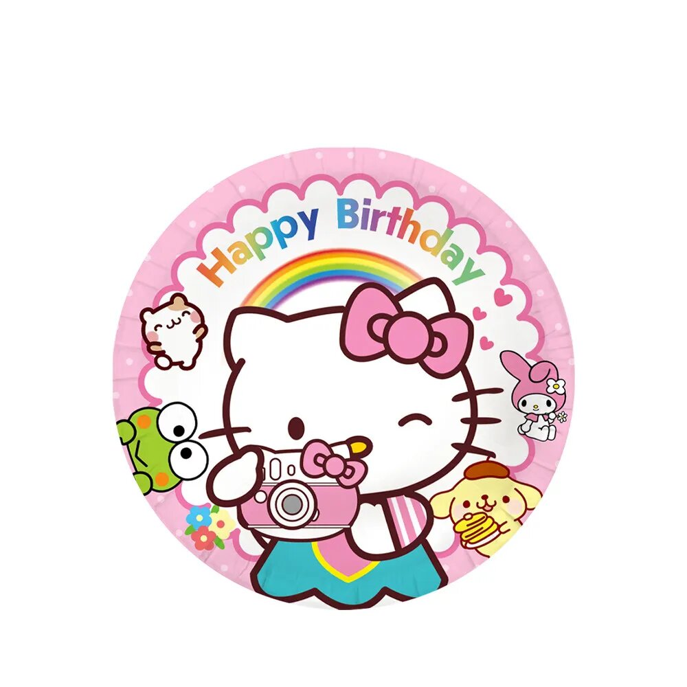 Товары для вечеринок «Hello Kitty», тематическое украшение на день рождения, набор посуды, тарелка, чашка, салфетка, скатерть для девочек, подарки на день рождения — фото 1