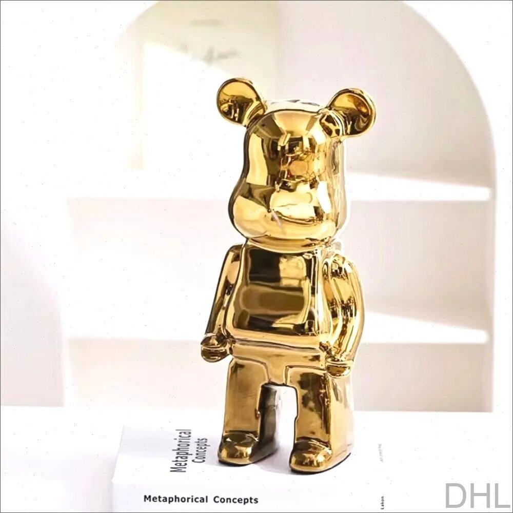 Статуэтка Golden Bearbrick с золотым покрытием 35 см для декора