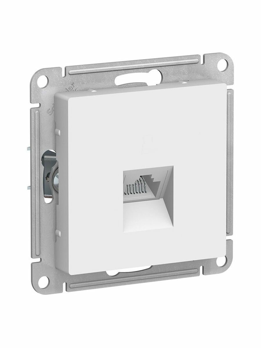 Розетка компьютерная 1-м AtlasDesign RJ45 кат.5E механизм белый Systeme Electric ATN000183