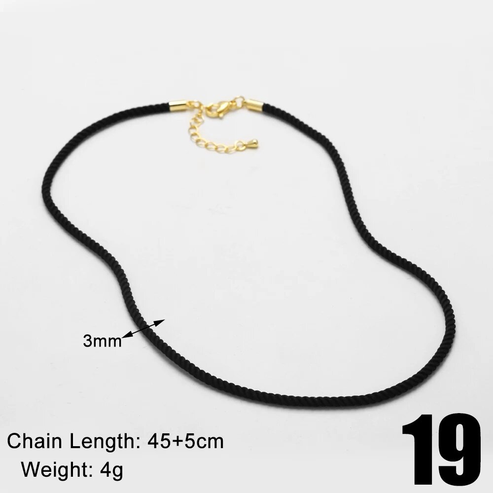 Чёрный шнур для украшений, длина 45+5см, вес 4г, Color: 19