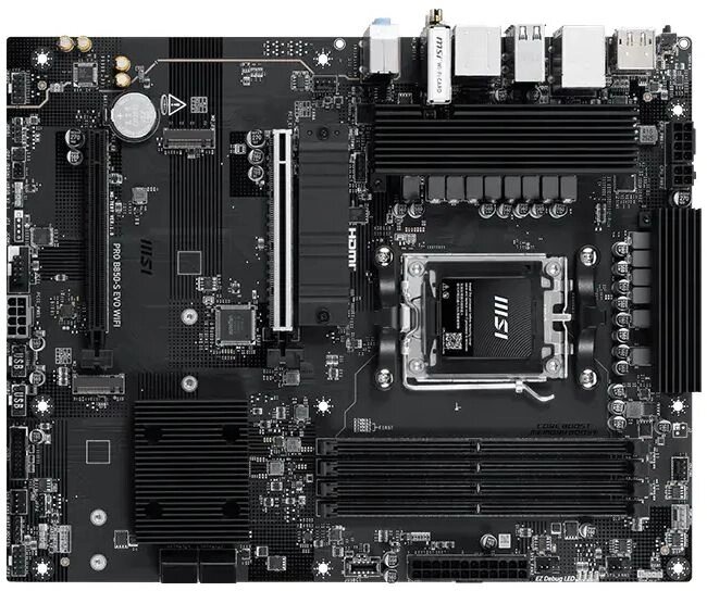 Материнская плата MSI PRO B850-S EVO WIFI Socket AM5 AMD B850 DDR5 ATX AC`97 8ch(7.1) 5Gigabit RAID+