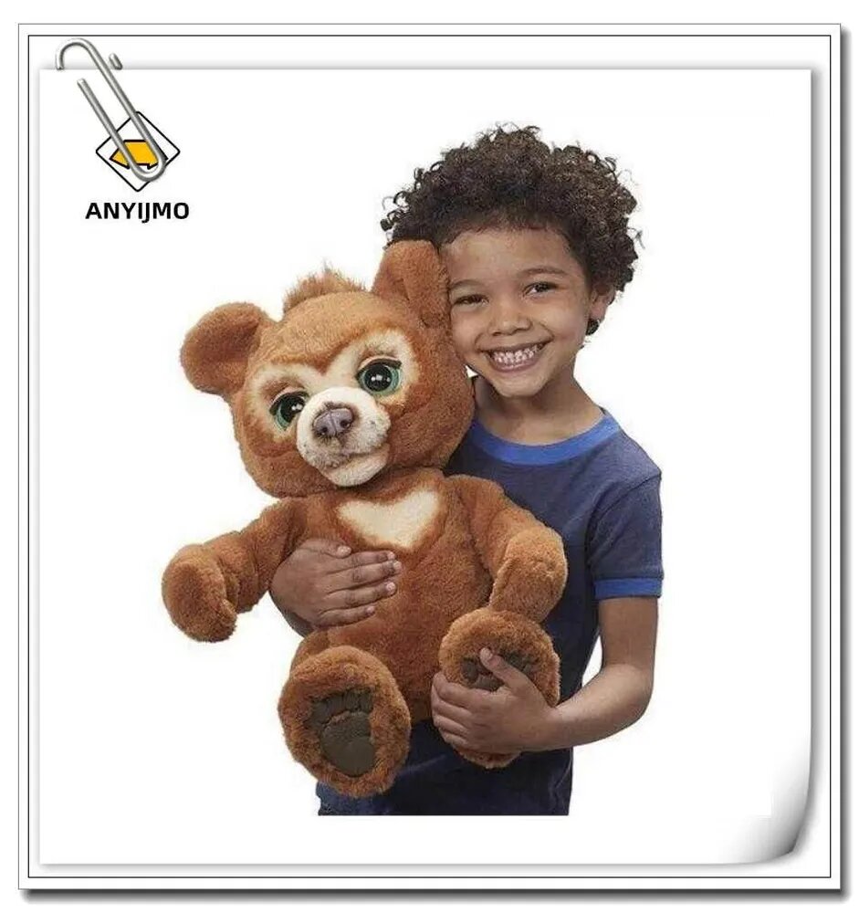 Мишка интерактивный Hasbro ANYIJMO Игрушка для мальчика Реагирует на движение, поет, реагирует на прикосновение