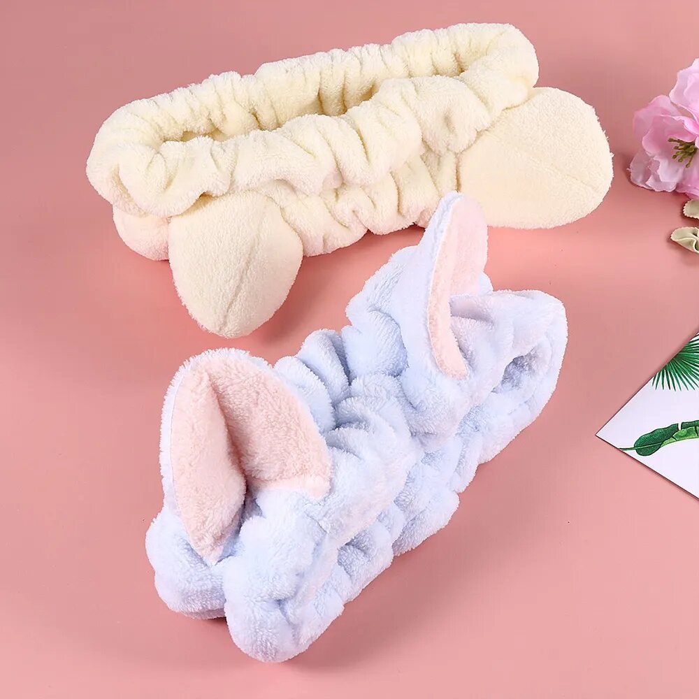 Эластичная хлопковая повязка с кошачьими ушками для декора и ухода за лицом, набор из 3 штук