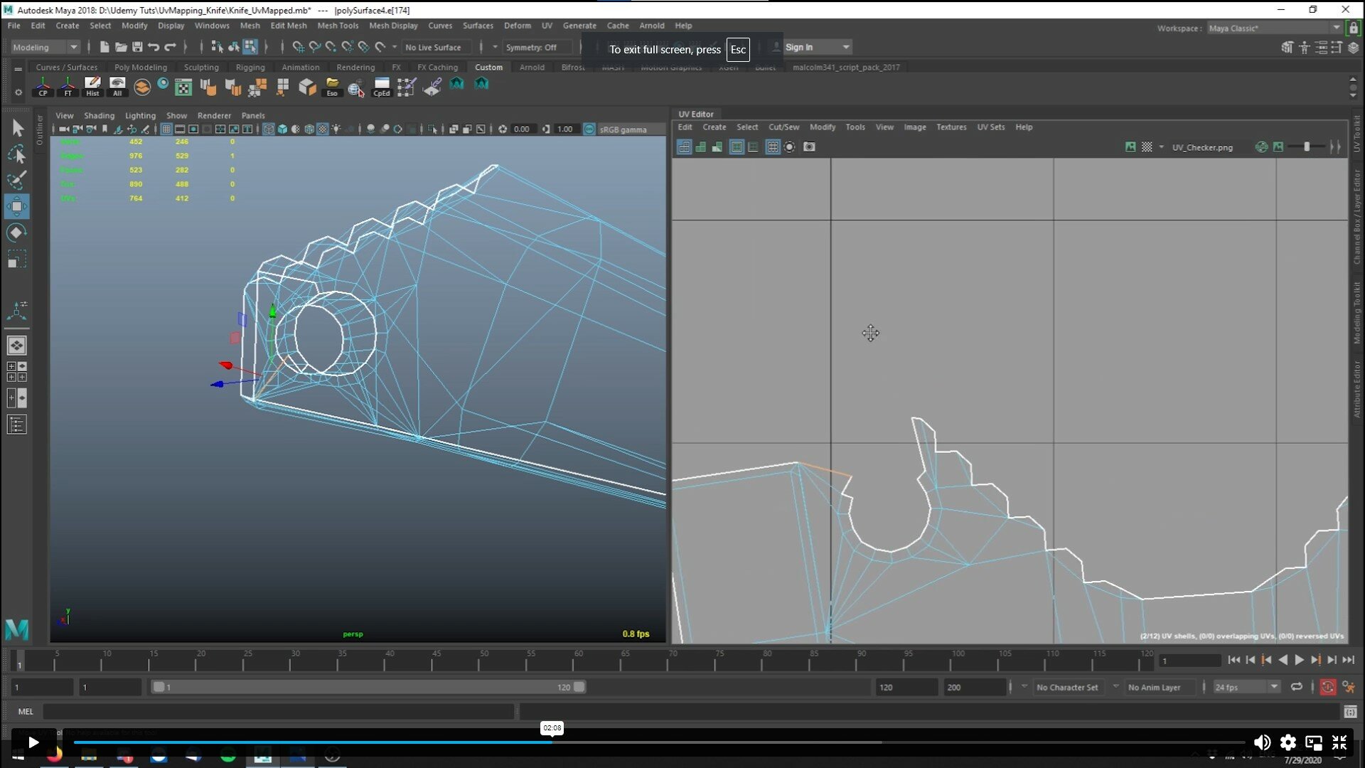 UV Mapping 3D Knife in Maya Alpha Academy Code • регион Весь мир — фото 1