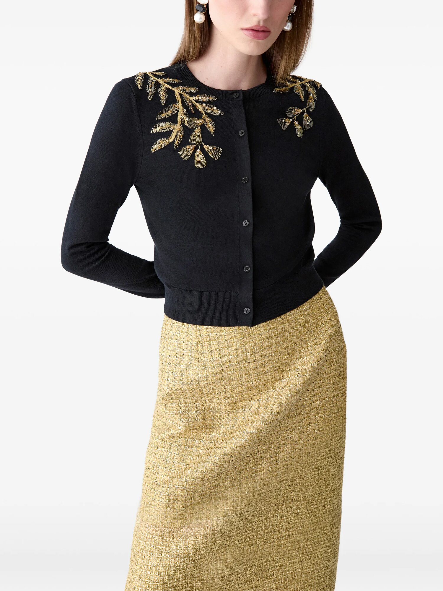 Юбка CAROLINA HERRERA Tweed midi skirt, размер 14 — фото 1