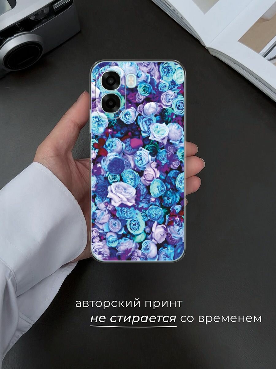 Силиконовый чехол на Oppo A6x / Оппо A6x с принтом Цветочный ковер — фото 1