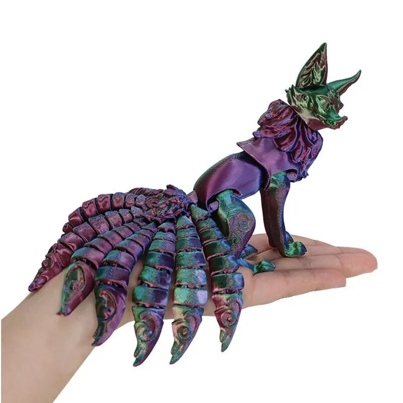 Фигурка Лиса с девятью хвостами 3D печать, декор для дома, коллекционная статуэтка