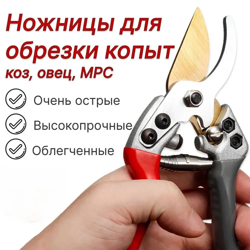 Ножницы для обрезки копыт коз, овец и мелкого рогатого скота - Красные, металлические