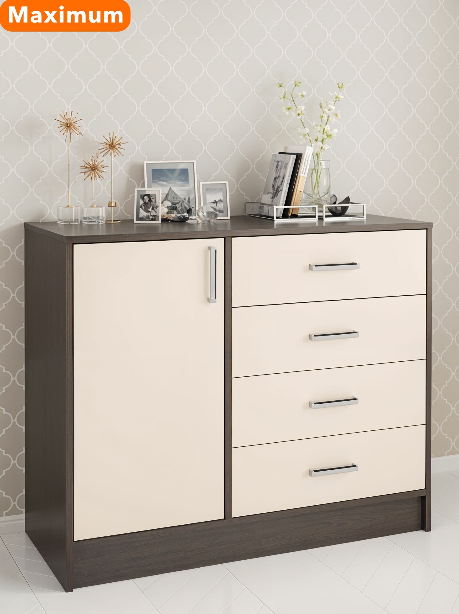 Комод Элегант Венге/Дуб Сонома, 100х83х43 см.